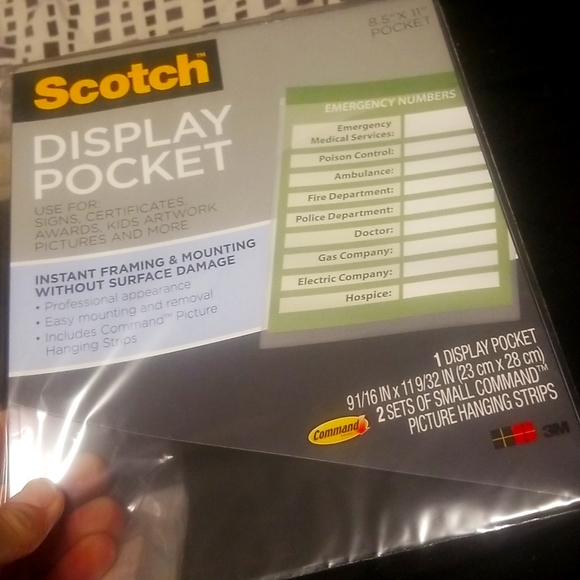 SCOTCH DISPLAY POCKET | Wall Decor | New In Pack Scotch Display Pocket ...
